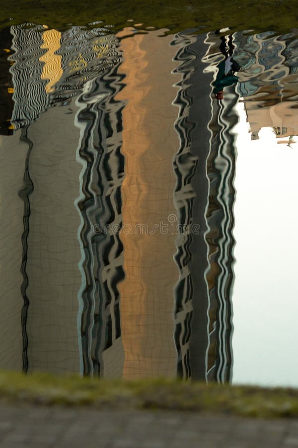 Abstract Reflection in the Water. Sunny Day. Distorted View with ...