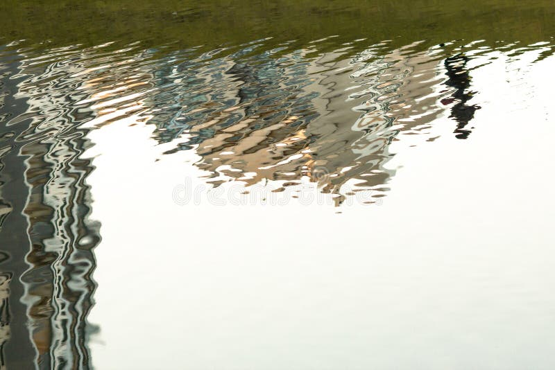 Abstract Reflection in the Water. Sunny Day. Distorted View with ...