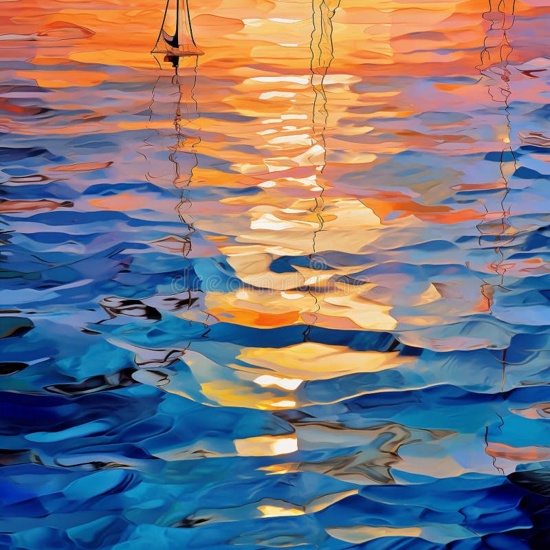 Abstract Reflections with the Ebb and Flow of the Sea Stock Image ...