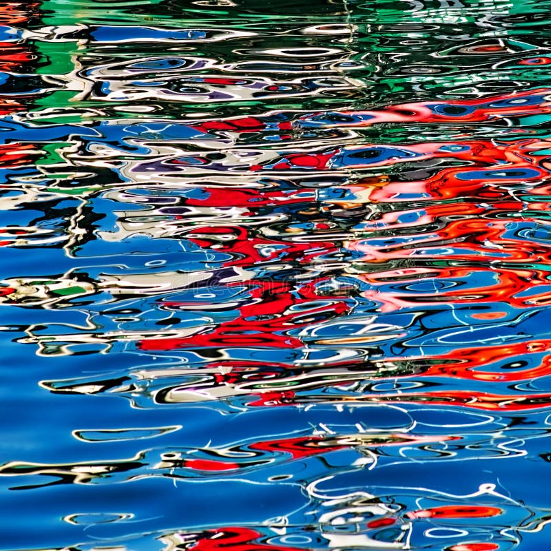 Abstract Reflections in Harbour Waters Stock Image - Image of boats ...