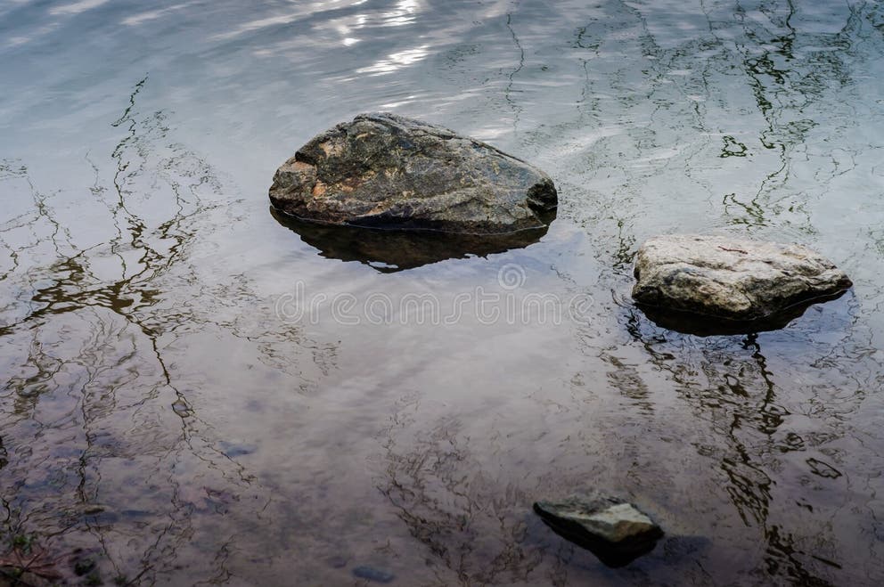 Abstract Reflections on Lake Water Surface Stock Image - Image of ...