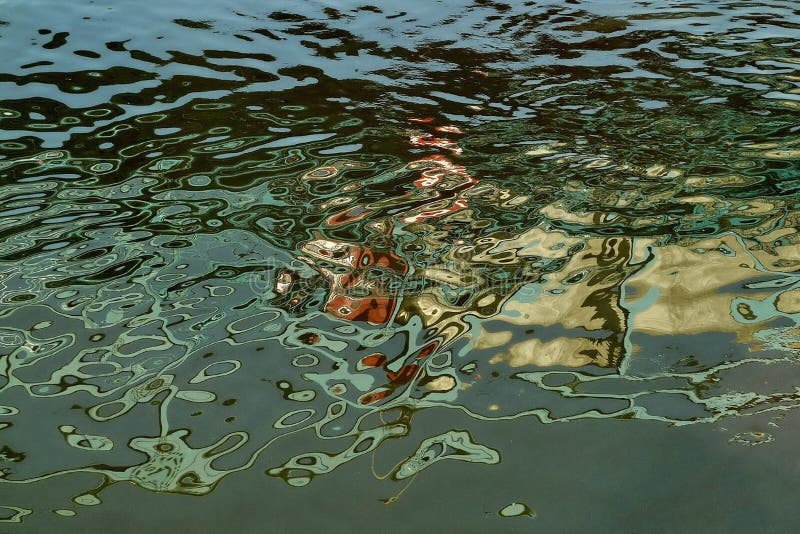 Abstract Reflections in the Water Stock Image - Image of colored ...