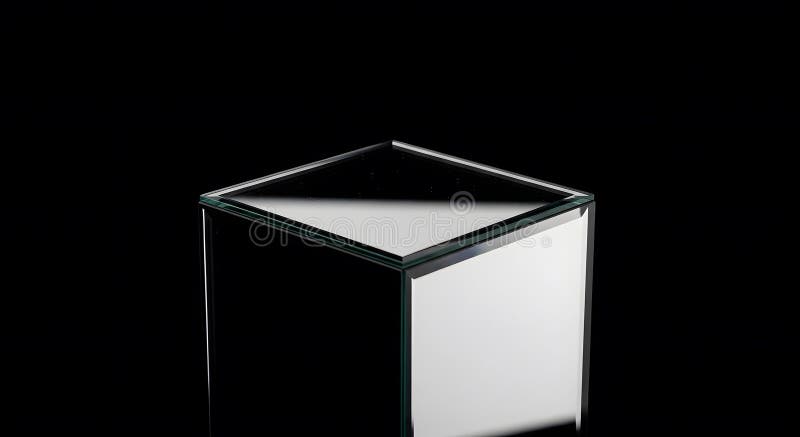 Modern White Cube Black Glass Display Clean Background Stock Photos ...