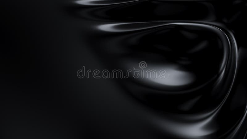 Abstract Reflective Ripples on Black Surface. Dark Water Waves. Satin ...