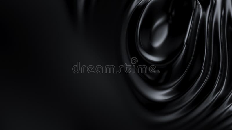 Abstract Reflective Ripples on Black Surface. Dark Water Waves. Satin ...