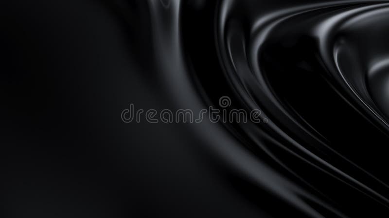 Abstract Reflective Ripples on Black Surface. Dark Water Waves. Satin ...