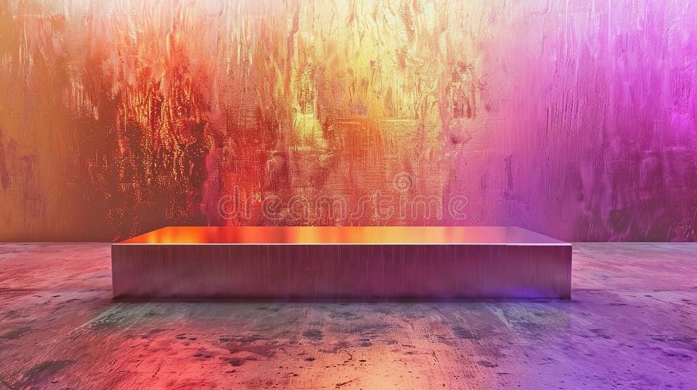 Abstract Reflective Surface on Vivid Gradient Background Stock Photo ...