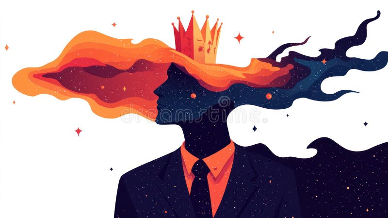 Abstract Regal Figure, Cosmic Mind, Outer Space, Contemplating Future ...