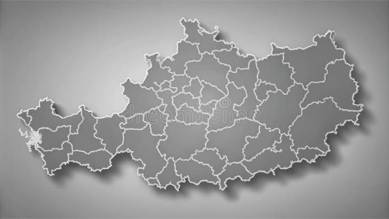 Abstract Regional Subdivision Map with Dotted Border and Shadow Effect ...