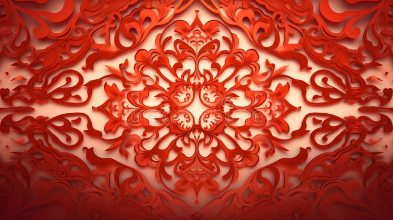 Abstract Relief Oriental Pattern. Neural Network AI Generated Stock ...