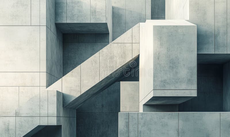 Abstract Render of Geometric Urban Forms with Bold Lines and Shadows ...