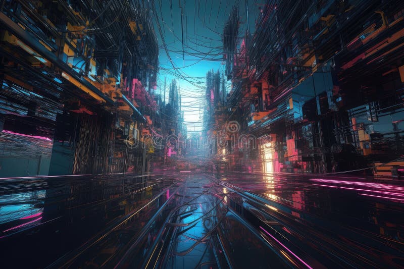 Abstract Render of Glitchy Digital Environment, with Hidden Details and ...