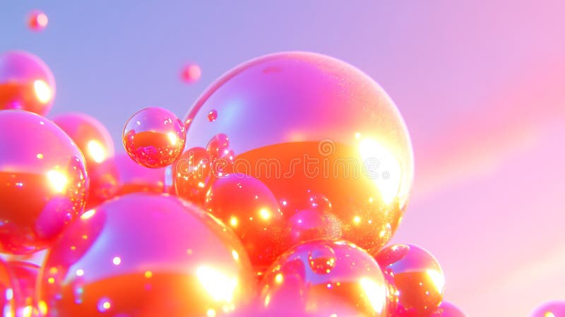 Abstract Render of Many Shiny Colorful Spheres in Composition Stock ...