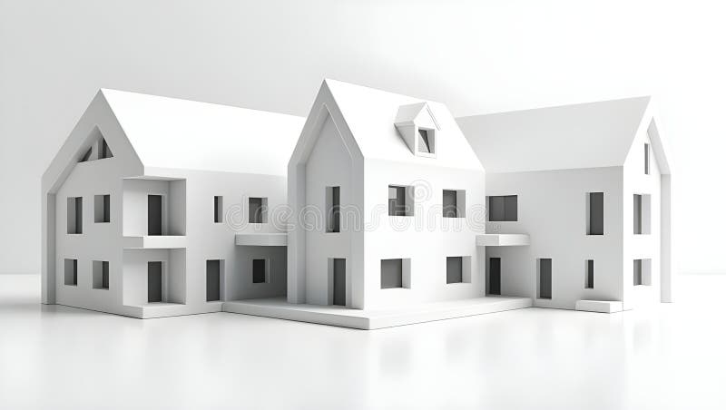 Abstract Render of Modular, Minimalist Housing Units with Bold Angles ...