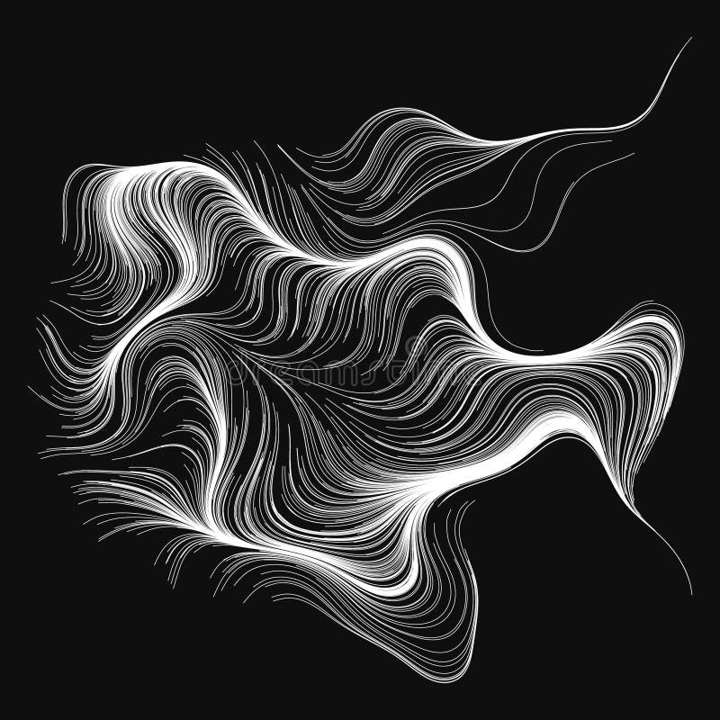 Abstract Render of Random Wavy, Curvy, Writhe Lines Design Element ...
