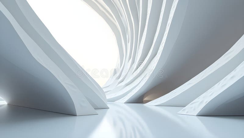 Abstract Render of Sharp, Layered Minimalist Architecture with Bold ...