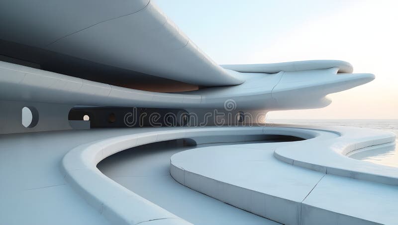 Abstract Render of Sharp, Layered Minimalist Architecture with Bold ...