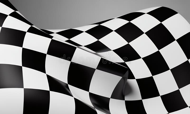 Abstract Wavy Black and White Checkered Pattern Background with Dynamic ...