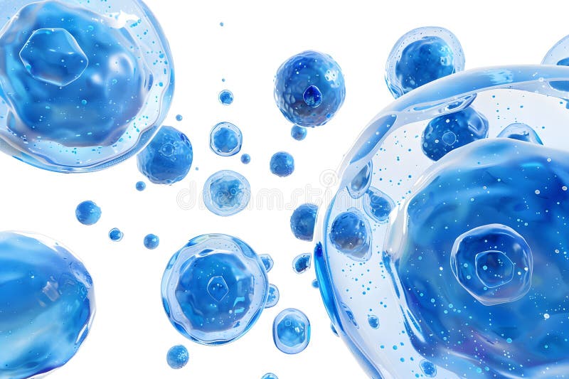 A Cluster of Translucent Blue Orbs Filled with Smaller Orbs Floats ...