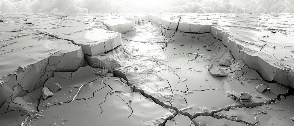 Abstract Rendering of Cracked Surface on a Broken Background. Wall ...