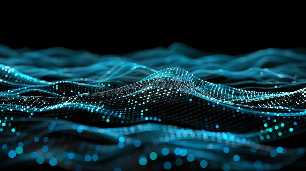 Abstract Data Waves, Digital Technology Concept, Big Data Visualisation ...