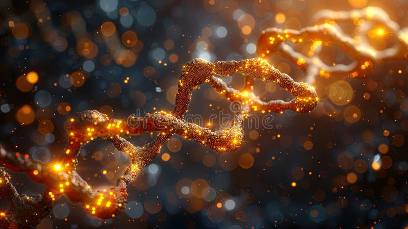 Abstract Rendering of DNA Strands and Molecular Structures Stock ...