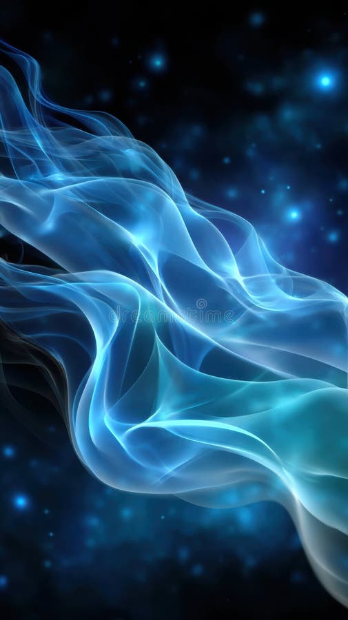 Abstract Rendering of Flowing Blue Energy with a Dark Backdrop and Blue ...