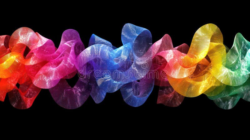 Abstract Rendering of Flowing Liquid Ribbons in a Spectrum of Colors on ...