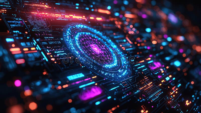 Abstract Circuit Board Illustration with Glowing Elements for a Modern ...