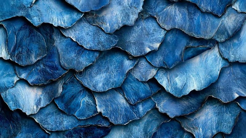 Abstract Rendering of Layered Blue Petal-like Scales Creating an ...