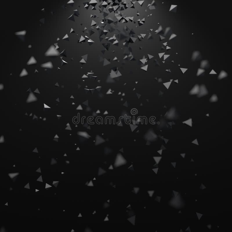 Abstract Rendering of Low Poly Chaotic Particles Stock Illustration ...