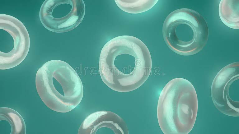 Abstract Rendering of Translucent Rings on a Teal Background ...