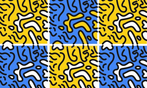 An Abstract Repeat Pattern Illustration in Black and White Alternating ...