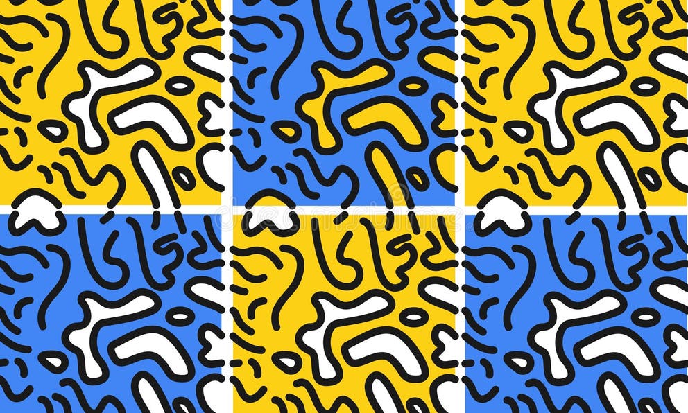 An Abstract Repeat Pattern Illustration in Black and White Alternating ...