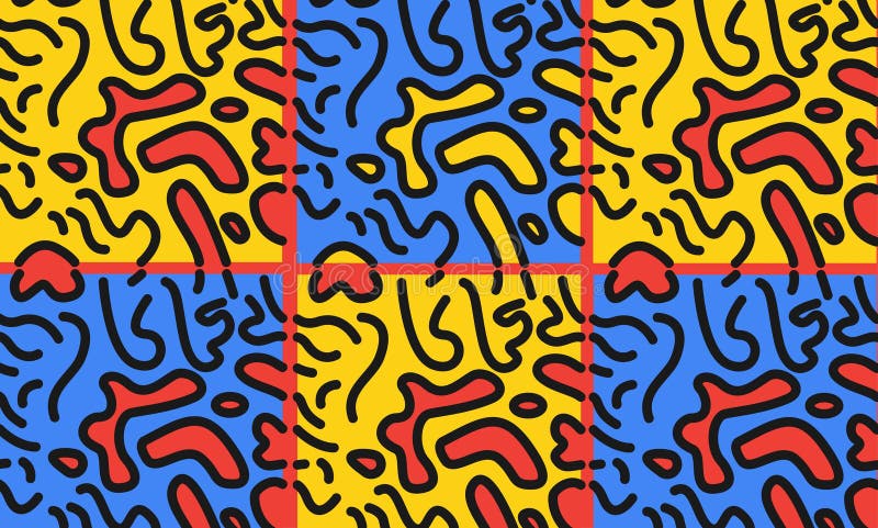 An Abstract Repeat Pattern Illustration in Black and White Alternating ...