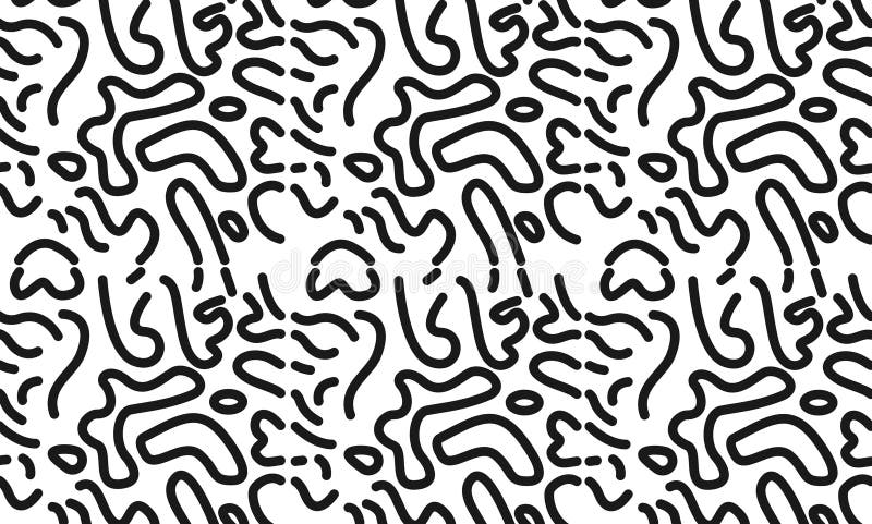 An Abstract Repeat Pattern Illustration in Black and White Plain ...