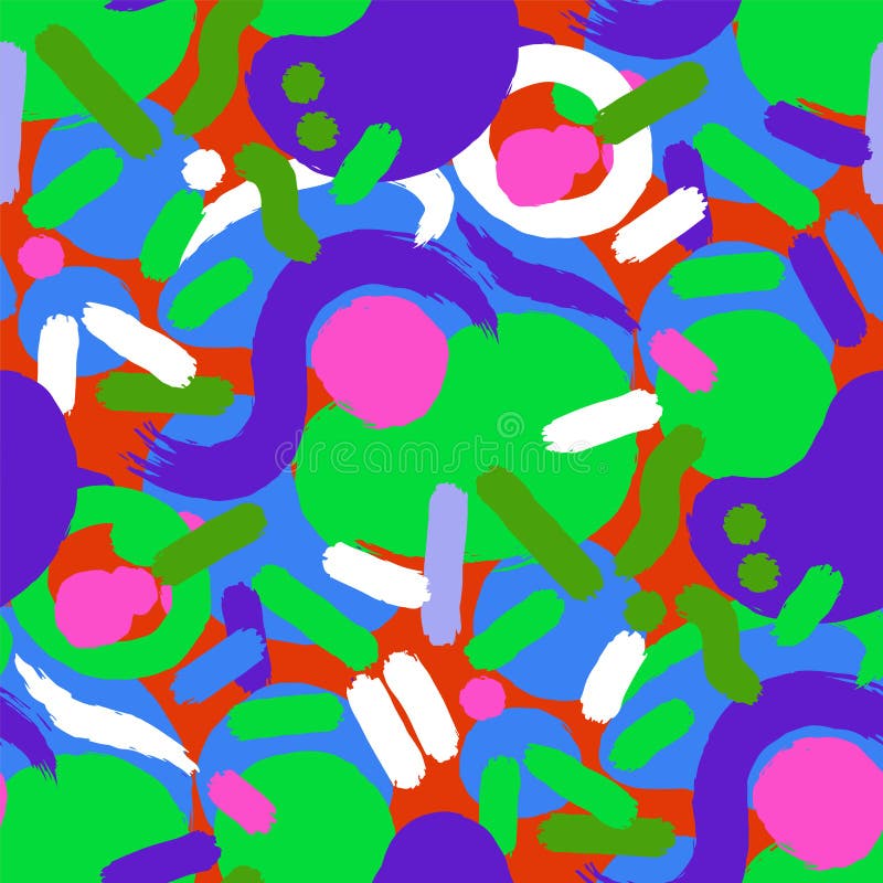 Abstract Repeated Seamless Pattern of Various Bright Curvy Shapes Stock ...