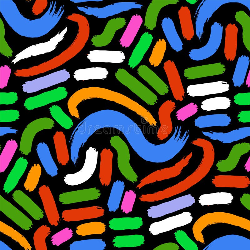 Abstract Repeated Seamless Pattern of Various Bright Stripes Stock ...