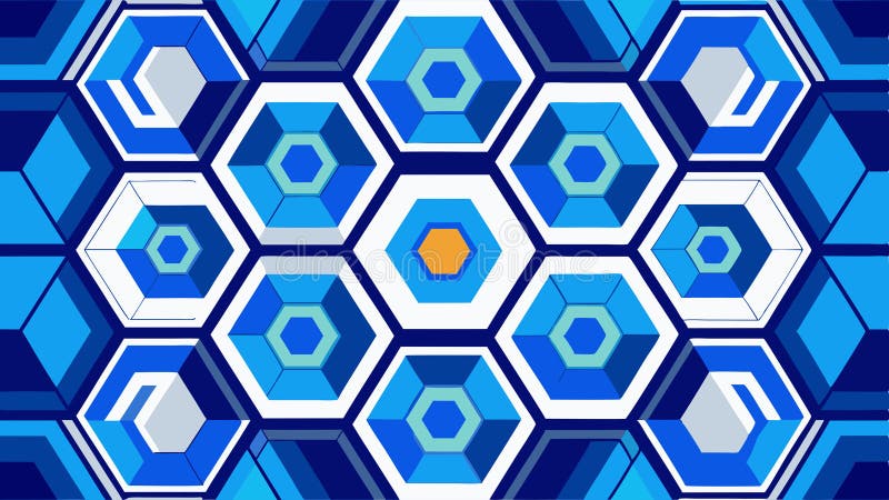 Abstract Repeating Hexagonal Shape on Blue and White Background Stock ...