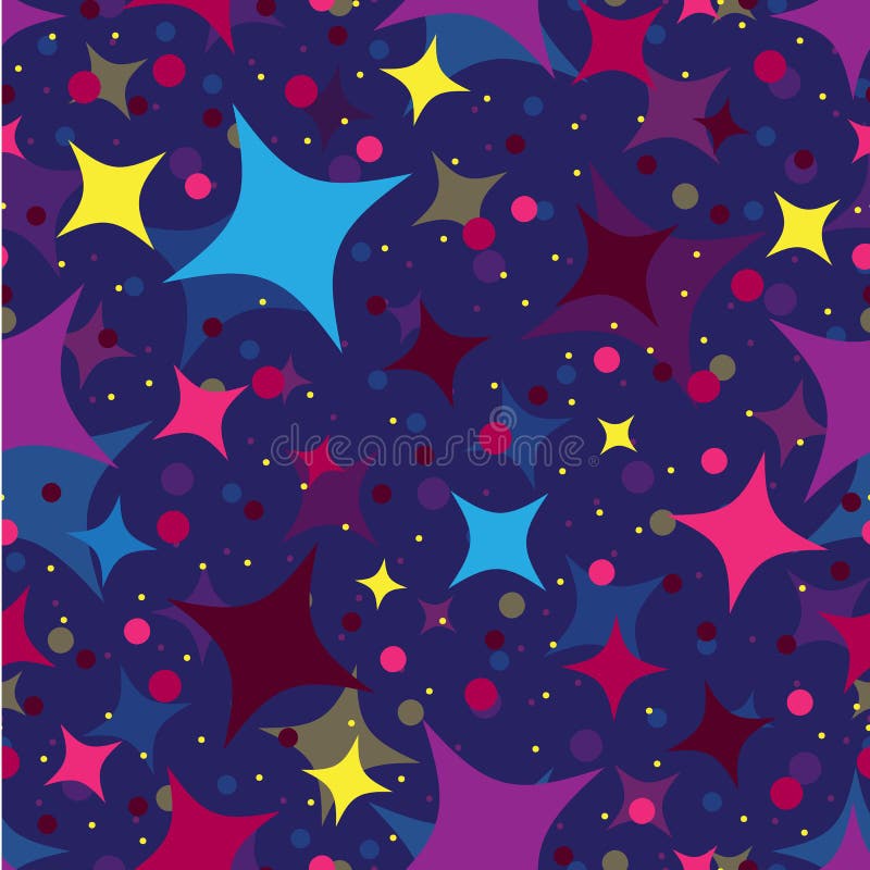 Abstract Repeating Seamless Background from Different Sized Stars Stock ...