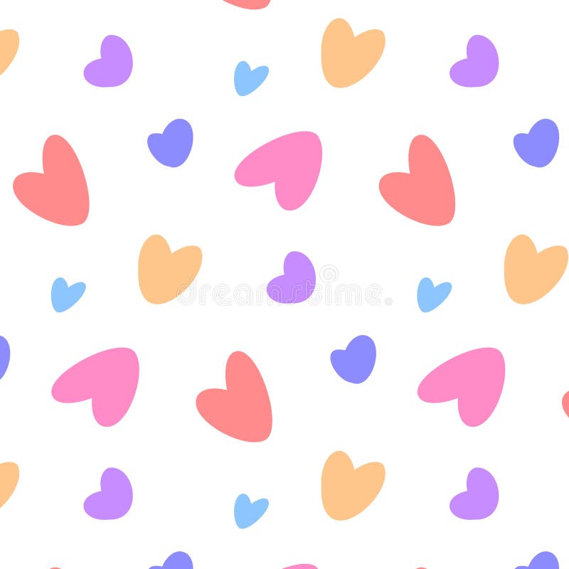 Abstract Repeating Vector Romantic Pattern with Hand Drawn Pastel ...