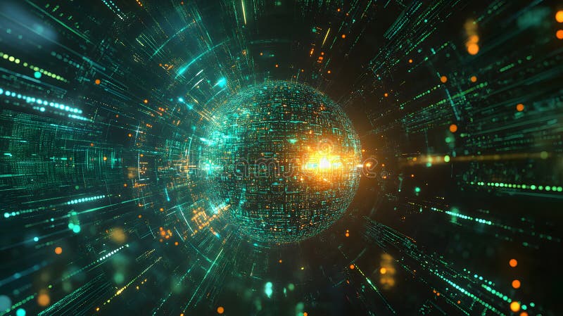 An Abstract Representation of AI As a Glowing Fractal Pattern Stock Illustration - Illustration ...