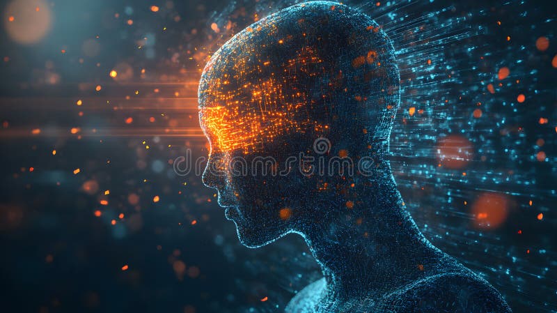 An Abstract Representation of AI As a Glowing Holographic Entity Stock ...