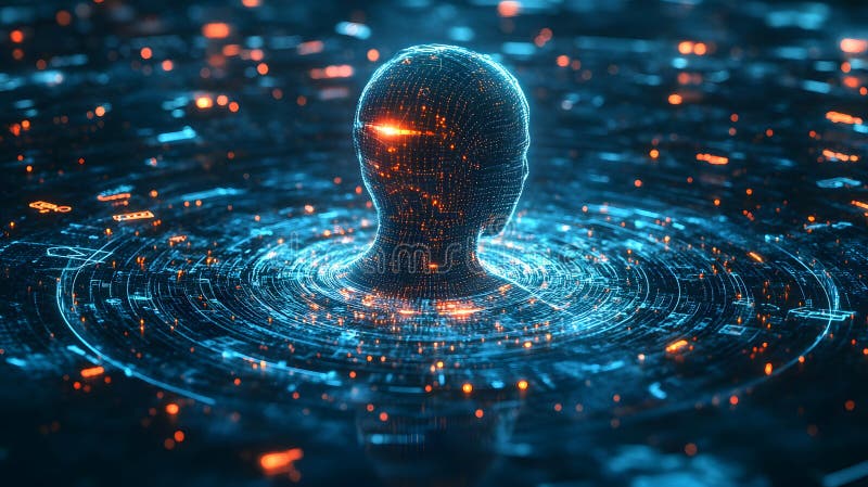 An Abstract Representation of AI As a Glowing Holographic Entity Stock ...