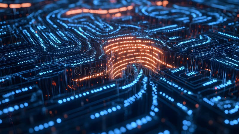 An Abstract Representation of AI As a Glowing Neural Network Stock Illustration - Illustration ...