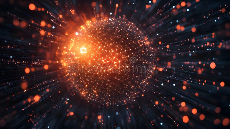 An Abstract Representation of AI As a Glowing Quantum Computer Stock Illustration - Illustration ...