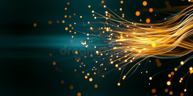 An Abstract Representation of an AI Network Simulating Brain Activity Features Glowing Data ...