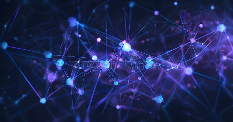 Abstract Representation of Artificial Intelligence, with Glowing Neural Network Patterns Stock ...