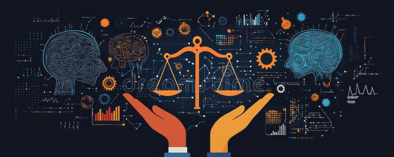 AI-powered Legal Technology Concept with Scales of Justice Stock Image ...