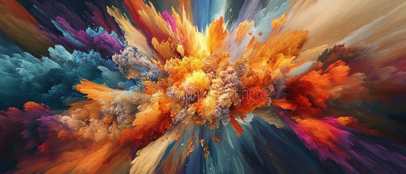 Abstract Representation of an Atomic Explosion in Vivid Colors Stock ...